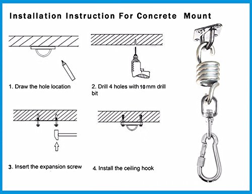 A AIFAMY 700 LB Hammock Hanging Kit Heavy Duty Ceiling Carabiner Hooks with Steel Wall Anchors for Swing, Chair, Yoga Exercise