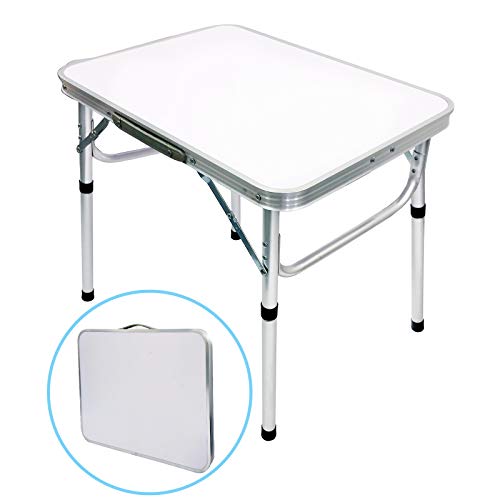 Camp Field Aluminum Folding Small Picnic Table, Adjustable Height Lightweight Portable Camping Table for Picnic Beach Outdoor Indoor (Medium)