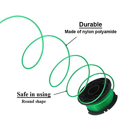 Eyoloty SF-080 Trimmer Replacement Spools Compatible with Black Decker SF-080-BKP GH3000 GH3000R LST540 LST540B Weed Eater 20ft 0.080" Edger Refills with 90583594 Cover Cap (4 Spool, 1 Cap)