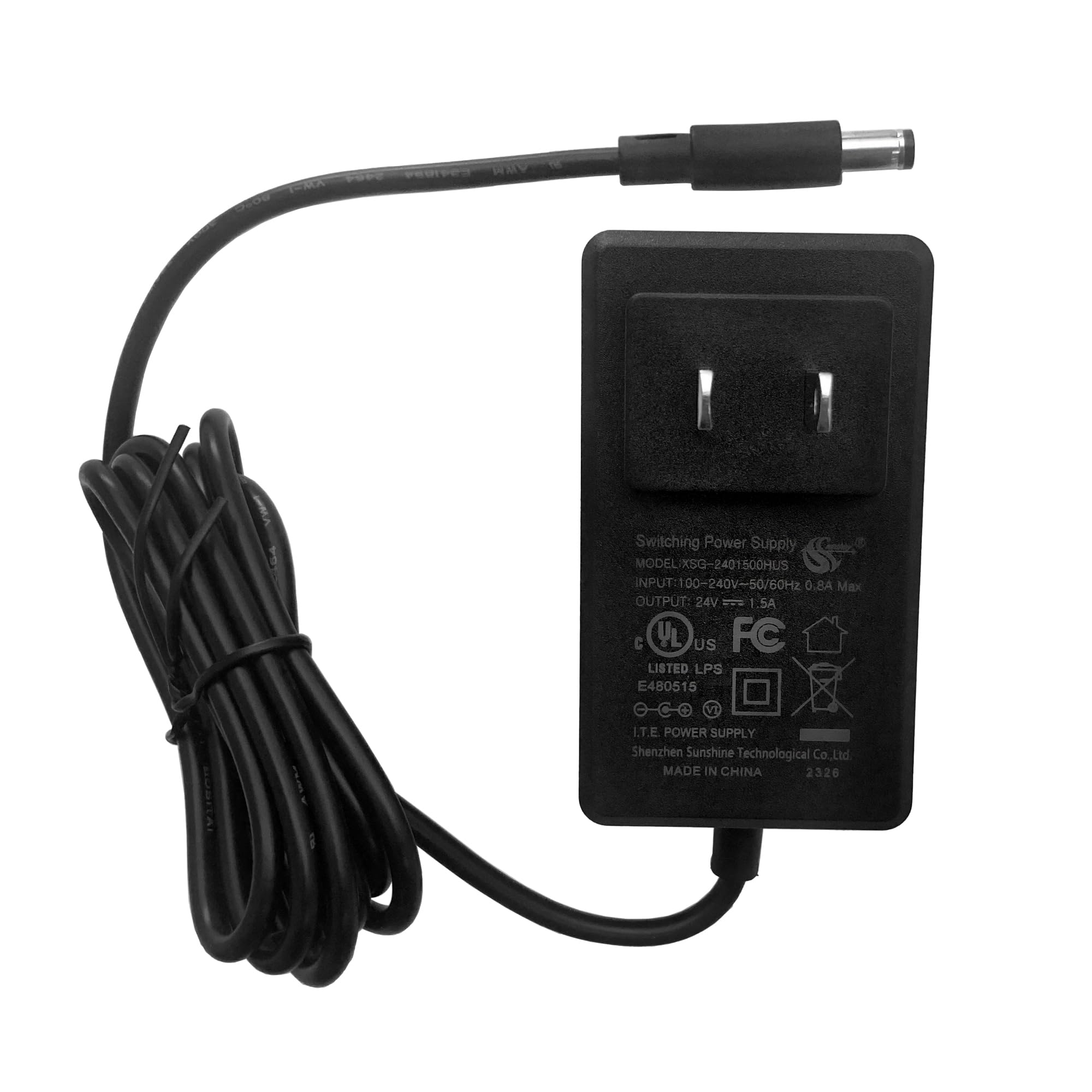 Coolerguys 110-240VAC Input 24V 1.5A Output Power Supply with 1.5m Cable & Barrel Connector, 2-Pack