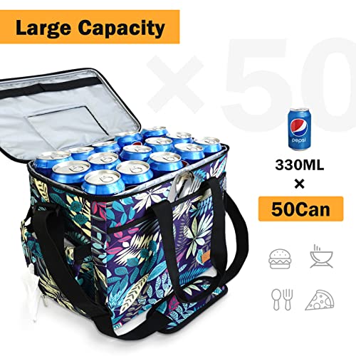Extra Large Collapsible Soft Cooler Bag,50 Cans Insulated Lunch Bag,Beach Cooler, Ice Chest, Portable Travel Cooler for Work Camping Sports Picnic