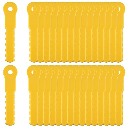 FourShow 30Pcs Replacement Blades Compatible with Weed Warrior Push-N-Load 3 Blade Trimmer Head and Pivotrim Hybrid 2-N-1 Head