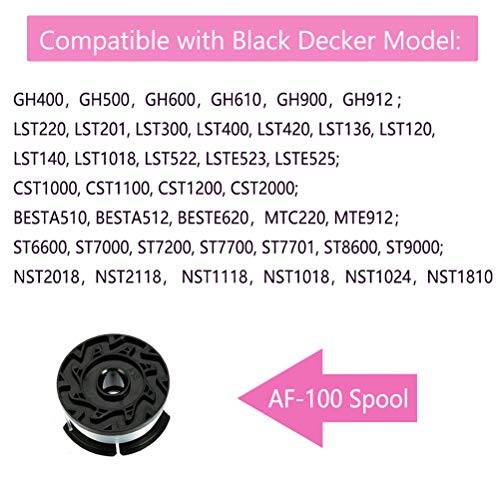 AF-100 Spool Replace AF100 AF-100-3ZP AF-100-BKP Compatible with GH900 GH600 GH610 String Trimmer 30ft 0.065" Trimmer Line Replacement Spool Refills (12 + 3 Pack) by TOPEMAI