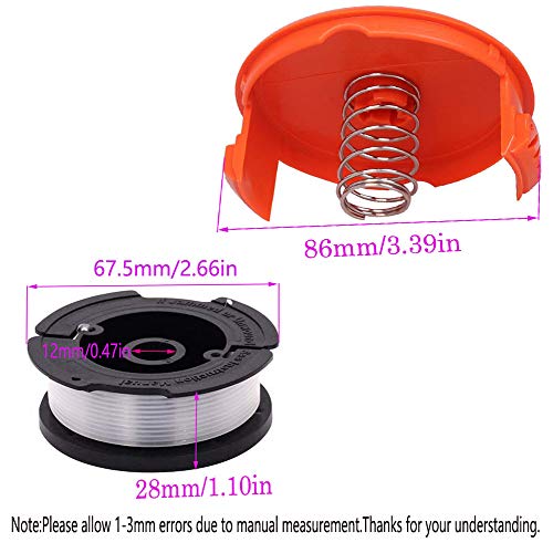 AF-100 Spool Replace AF100 AF-100-3ZP AF-100-BKP Compatible with GH900 GH600 GH610 String Trimmer 30ft 0.065" Trimmer Line Replacement Spool Refills (12 + 3 Pack) by TOPEMAI