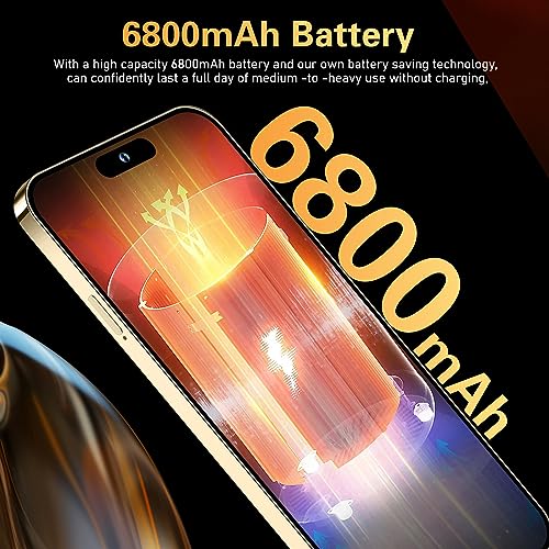 RAYPUR i14 Pro Max Smartphone, 2023 New 7.3Inch HD Screen Face ID, 16GB 1TB Cell Phone, Global Version 4G/5G, 7800mAh Battery Mobile Phones,Black-1TB