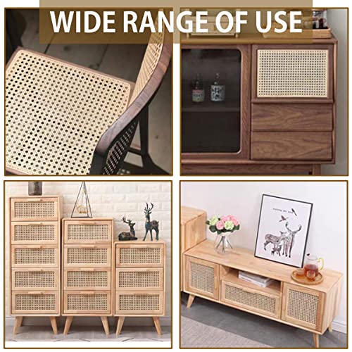 Cane Webbing 13.8"(W) x 3.3'(L) Rattan Webbing Roll Natural Cane Webbing for Caning Projects, DIY Furniture Chair Cabinet Ceiling and Door