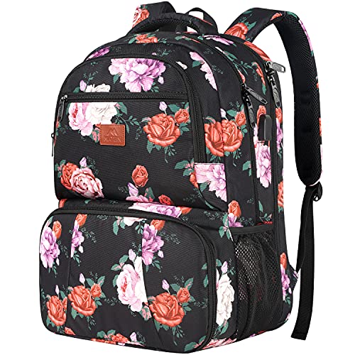 MATEIN Lunch Backpack for Women, Insulated Cooler Backpack with USB Charging Port, Water Resistant Lunch Box Backpack with Laptop Compartment Fits 17 Inch Computer Backpack Daypack for Picnic Travel