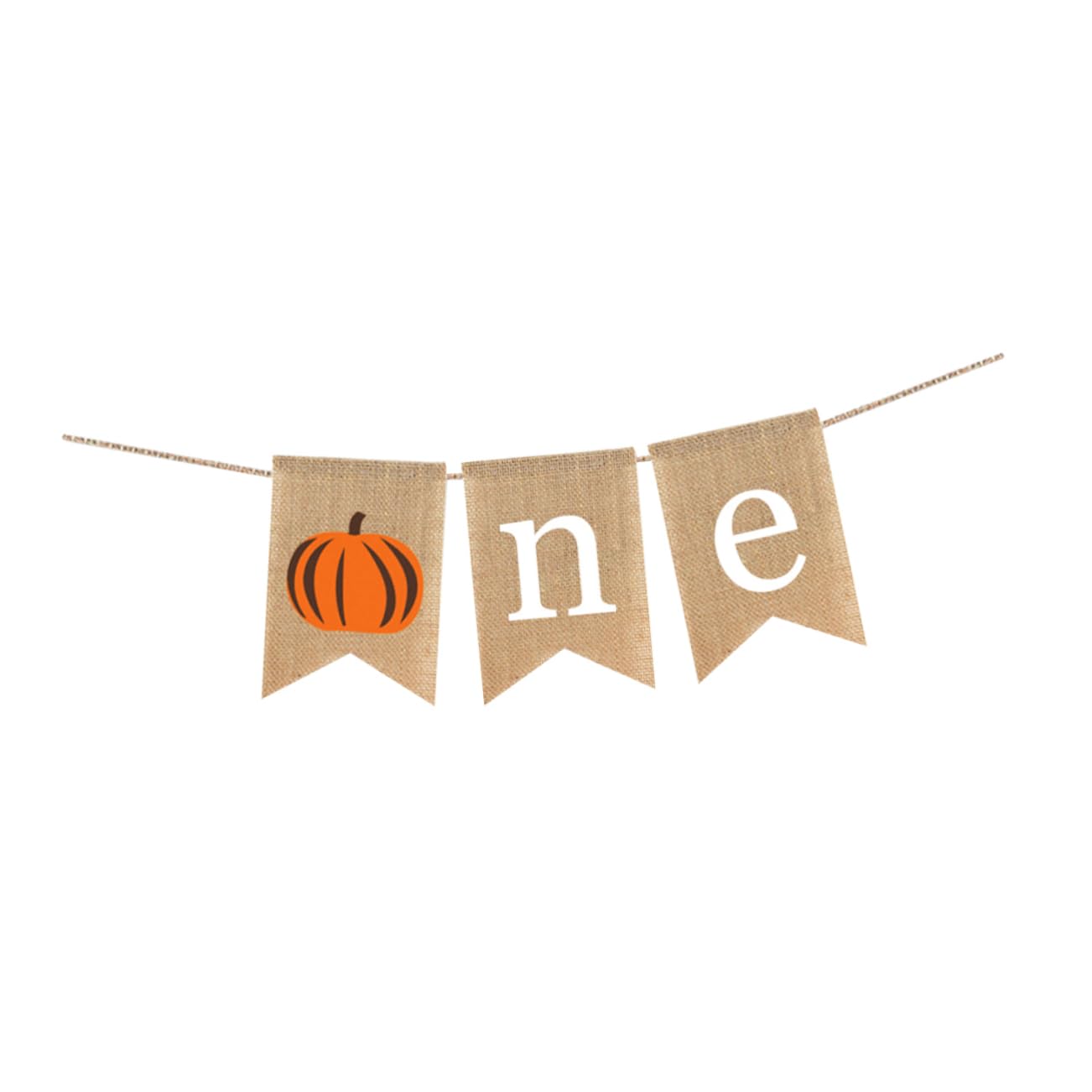 ibasenice 3pcs Kids First Birthday Bunting First Birthday Hanging Garland Halloween Theme Banner Burlap Banner Rings Baby Pumpkin
