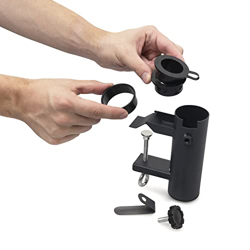 Trustaloa Umbrella Clamp Holder - Strong Steel Parasol Clip - Complete with Small Plastic Umbrella Grain