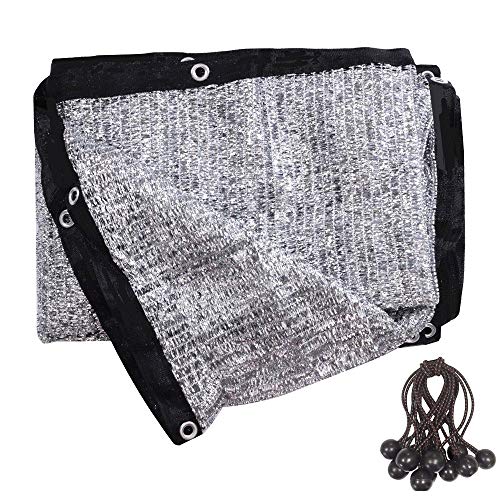 soclerg 70% Aluminet Shade Cloth Fabric with Grommets and Ball Bungee 12 ft x 10 ft