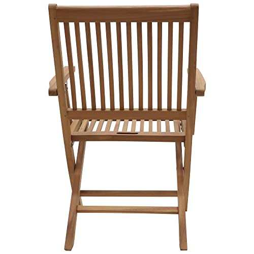 Redmon Premium Teak Folding Chair, Large, Woodgrain