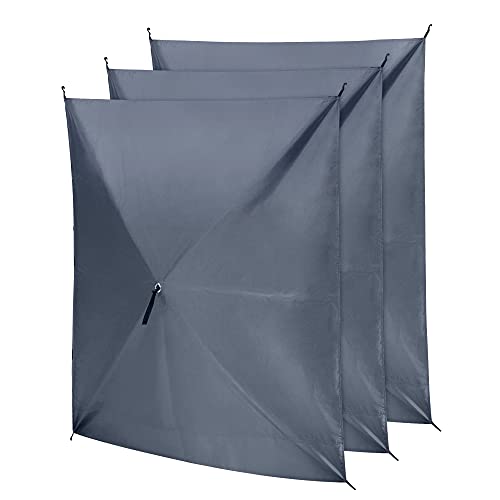 PAMAPIC Wind Screen Panel, Weatherproof, UV Proof and Waterproof Screen Tent Wind Panels (3 Pack) - Gray