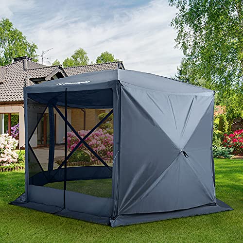 PAMAPIC Wind Screen Panel, Weatherproof, UV Proof and Waterproof Screen Tent Wind Panels (3 Pack) - Gray