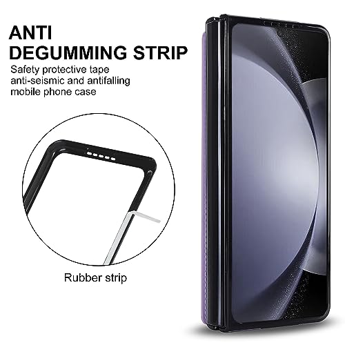 lefeda Wallet Case for Samsung Galaxy Z Fold 5, Flip PU Leather Phone Cover with S Pen Holder 2 Card Slot and Magnetic Closure Stand Function Slim Case,Purple