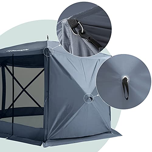 PAMAPIC Wind Screen Panel, Weatherproof, UV Proof and Waterproof Screen Tent Wind Panels (3 Pack) - Gray