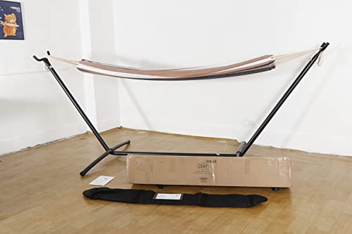 ZENY Double Hammock and Stand for 2 Person Heavy Duty Hammock Stand Brazilian-Style Cotton Hammock, 440LB Capacity