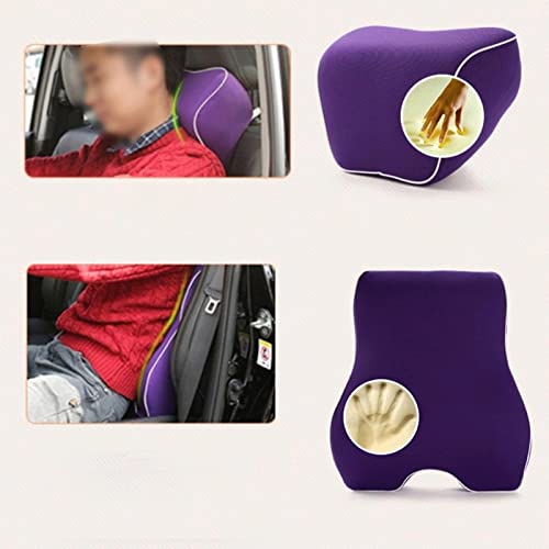 SUSOSU Lumbar Pillow Car Seat Headrest Pillow Seat Support Lumbar Pad Orthopedic Pillow Car Travel Memory Foam Relief (Color : Beige)