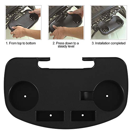 2PCS Chair Tray, Cup Holder for Chair Large Utility Clip On Chair Table/Tray for Carrying Phone/iPad/Water Cups/Books/Snack Tray