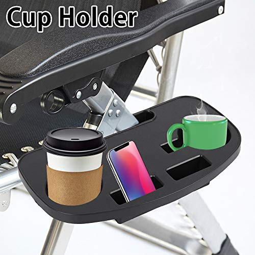 2PCS Chair Tray, Cup Holder for Chair Large Utility Clip On Chair Table/Tray for Carrying Phone/iPad/Water Cups/Books/Snack Tray