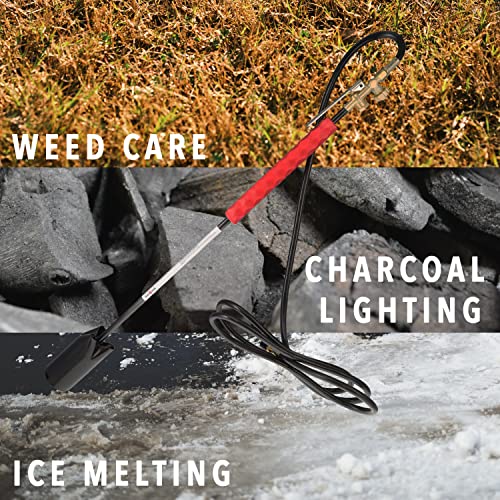 Gas One Propane Torch 500K BTU Heavy Duty Weed Burner Flamethrower with Flint Striker for Bigger Propane Tanks (5-40lb Propane Tanks)