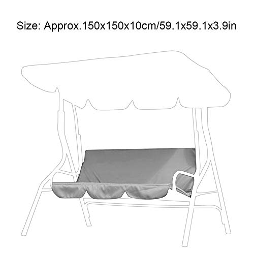 Swing Seat Cover, Waterproof Foldable Replacement Swing Canopy Cover, Ultra-Lightweight 3-Seat Chair Cover Hammock Protection Cover for Outdoor, Garden, Courtyard(Gray)