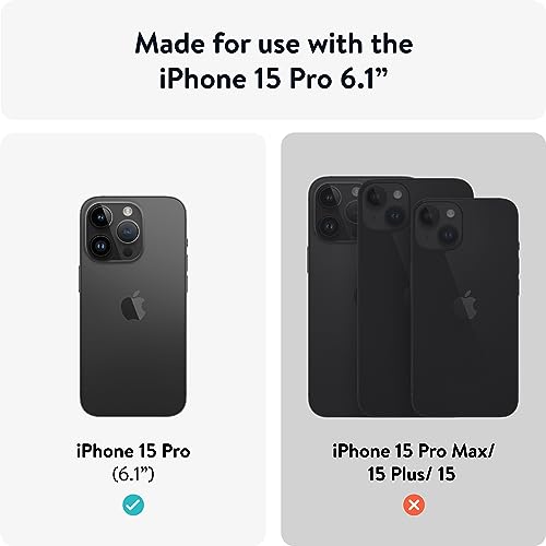 Mous for iPhone 15 Pro Case MagSafe Compatible - Limitless 5.0 - Black Leather - Protective iPhone 15 Pro Case - Shockproof Phone Cover