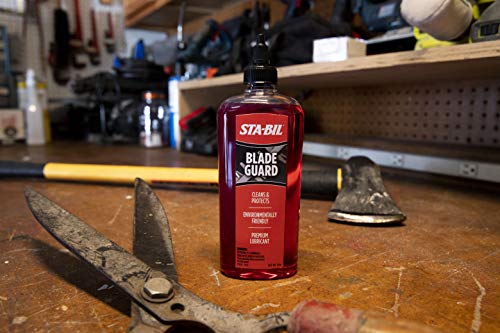 STA-BIL Blade Guard - Premium Blade Lubricant, Helps Maintain Blade Edge, Will Not Harm Plants, Protects Against Rust and Corrosion, Safe for Use On Gas and Electric Equipment, 12oz (22503), Orange