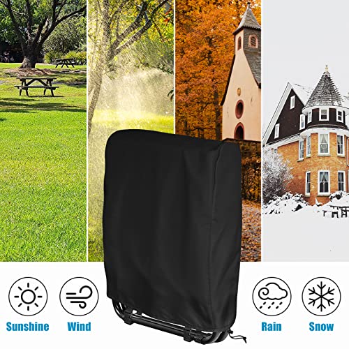 Kovshuiwe Outdoor Zero Gravity Folding Chair Cover Waterproof 2PCS, Folding Chair Storage Covers All Weather, Dustproof 420D Oxford Anti Zero Gravity Chair Cover with Storage Bag, Black