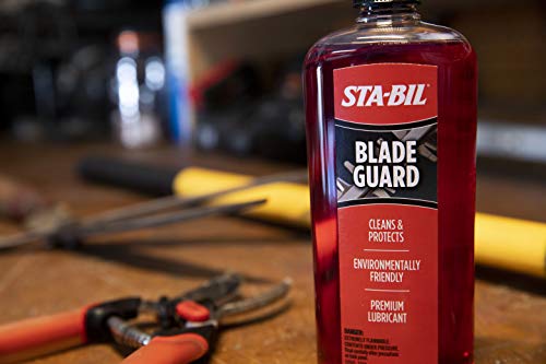 STA-BIL Blade Guard - Premium Blade Lubricant, Helps Maintain Blade Edge, Will Not Harm Plants, Protects Against Rust and Corrosion, Safe for Use On Gas and Electric Equipment, 12oz (22503), Orange