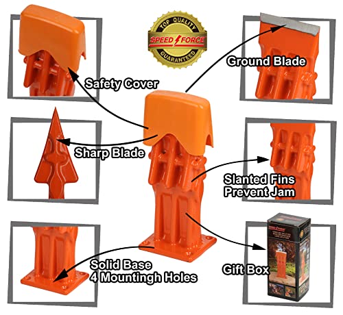 SPEED FORCE Firewood Splitter-Kindling Splitter-Log Splitter-Wood Splitter-Kindling Cracker – No Axe!Wedge Point Splits Firewood