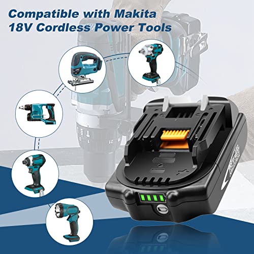 2-Pack 3.0Ah 18 Volt BL1830B Battery Replacement for Makita 18V Battery Lithium ion BL1815 BL1815N BL1820 BL1820B BL1830 BL1840 BL1840B BL1850 BL1840B BL1860 BL1840B with LED Indicator