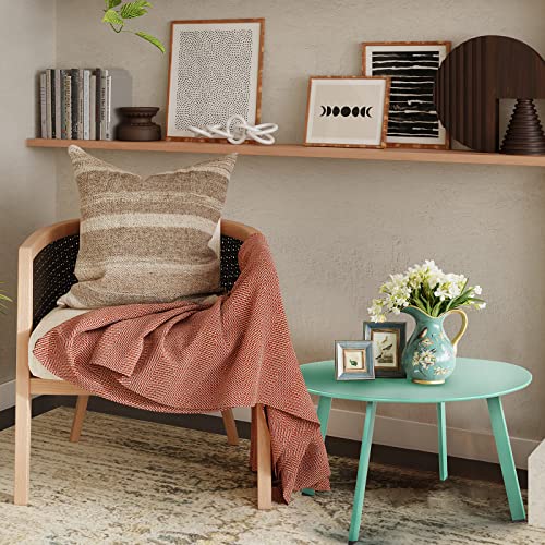 Grand Patio Round Steel Patio Coffee Table, Weather Resistant Outdoor Large Side Table, Mint Greenā¦