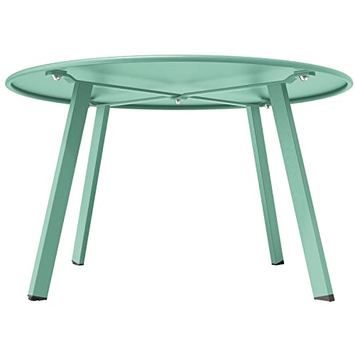 Grand Patio Round Steel Patio Coffee Table, Weather Resistant Outdoor Large Side Table, Mint Greenā¦
