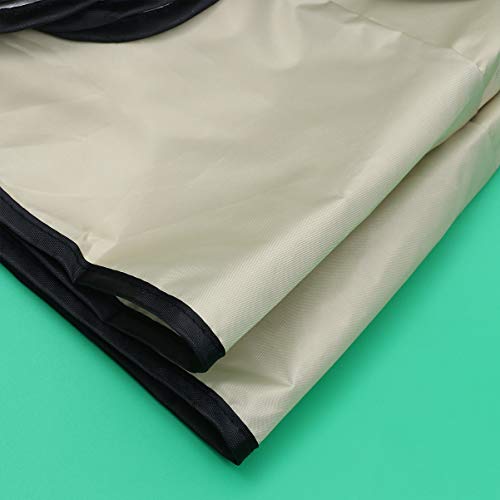 YARDWE Patio Waterproof Swing Seat Cushion Sunshade Cover Replacement Polyester Canopy Protector for Outdoor, Two-seat 55×47 Inch (Beige)