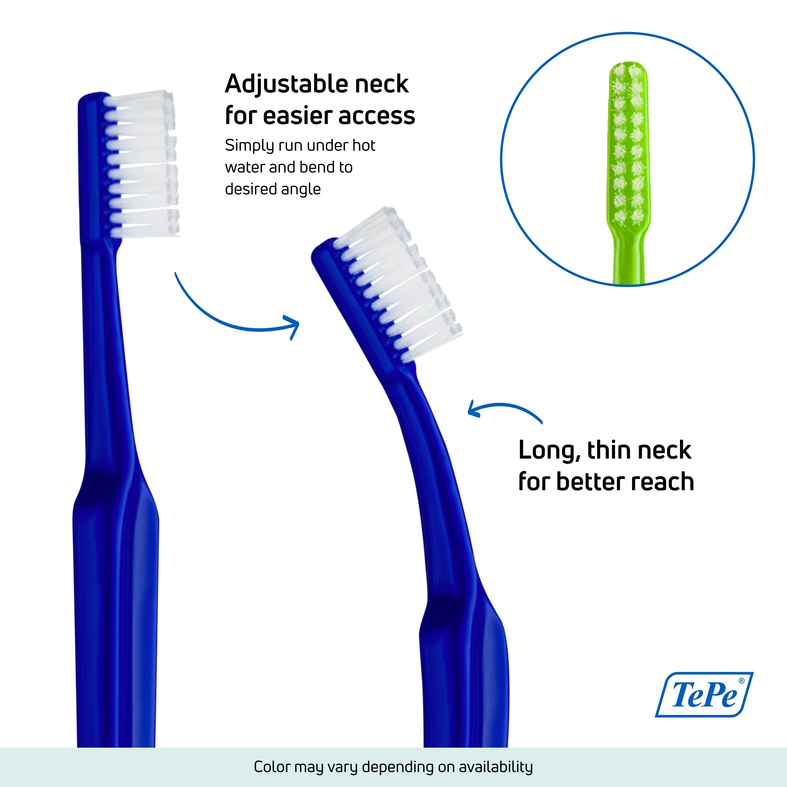 TEPE Implant Orthodontic Soft Toothbrush – Extra Narrow Brush Head Thin Neck 1Pk