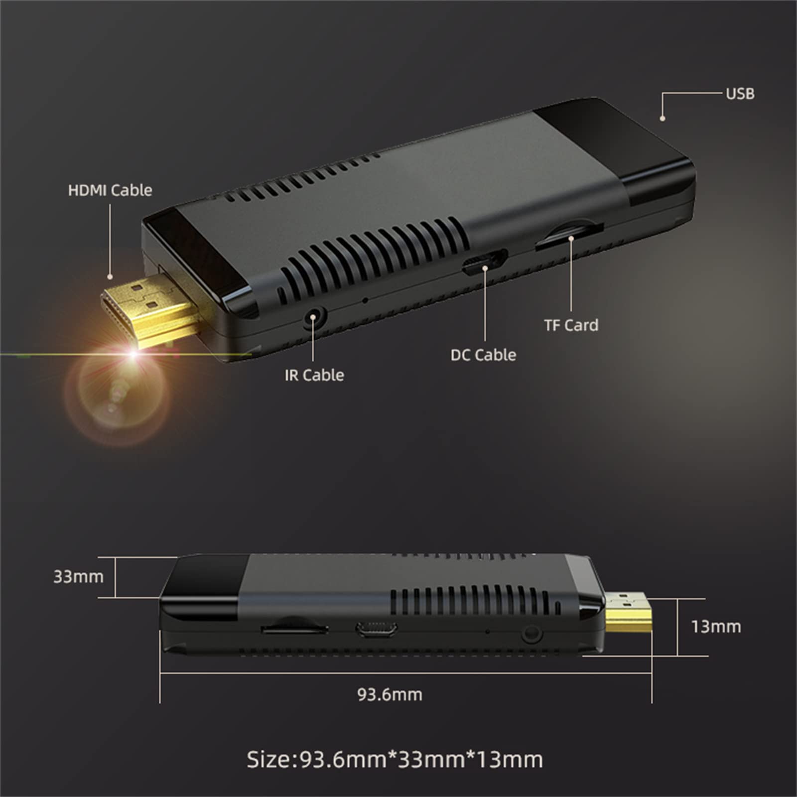 Smart TV Stick S96 Stick Android TV Box AllWinner H313 2.4G/5G WiFi Android 10.0 Top Box Bluetooth Voice Remote Control fire Stick tv 4k (2GB+16GB)