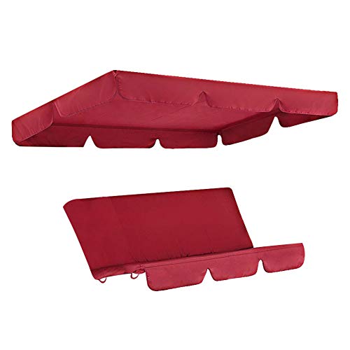 DUMGRN Canopy Swing Top Cover & Swing Seat Cover, 3 Seater Patio Swing Chair Canopy Top Cover with 210D Oxford Cloth for Garden Terrace Seat Hammock