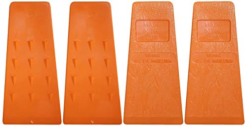 Timber Savage 5.5 Inch Felling Wedge - Four Tree Cutting Wedges Forestry Tools Logging Tools and Equipment Chainsaw Accessories Felling Wedges with Spikes for Safety Chainsaw Wedge - Orange, Set of 4