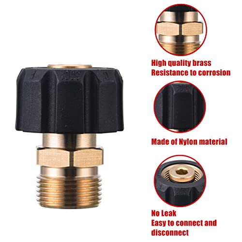 PWACCS Pressure Washer Adapter, M22 15mm Female to M22 14mm Male Fitting, Power Washer Hose and Gun Coupler, 5000 PSI