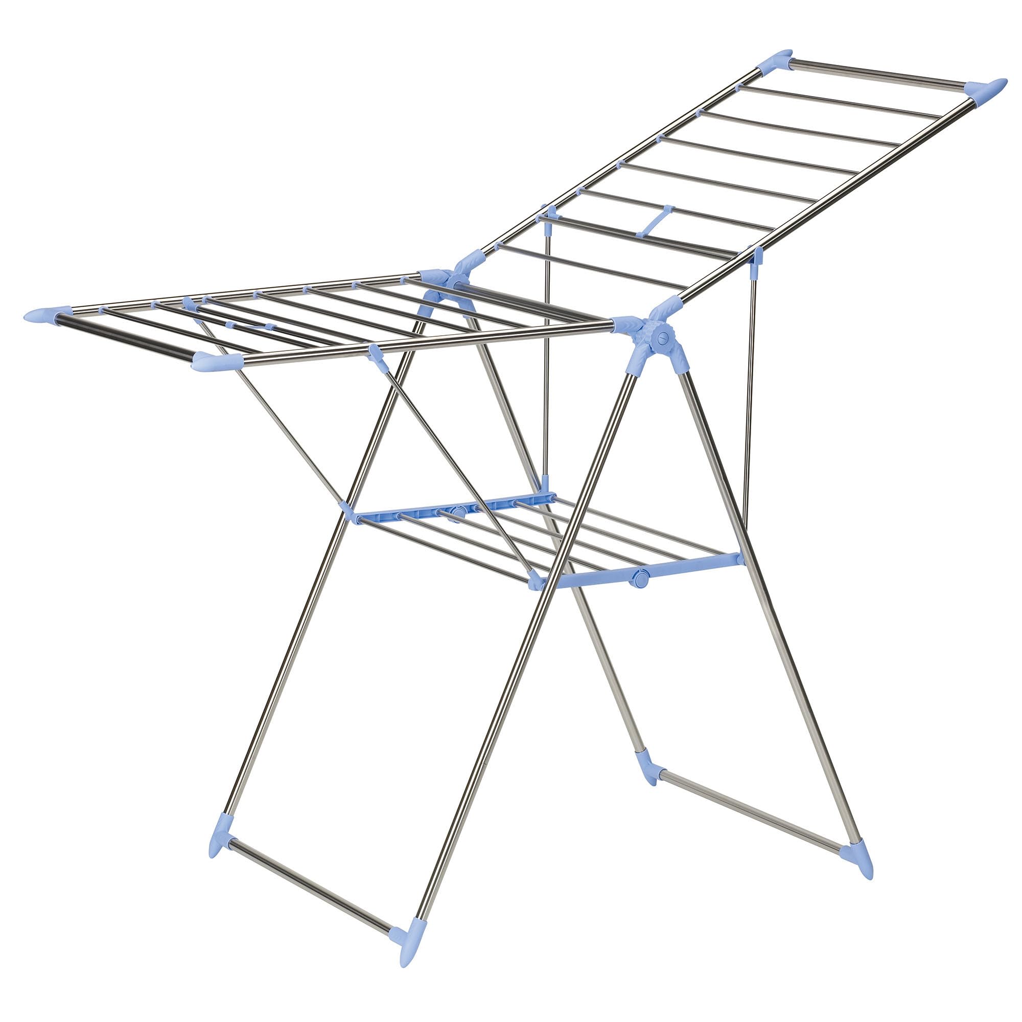 Household Essentials Collapsible Adjustable Gullwing Metal Clothes Drying Rack, Grey