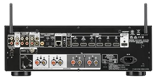 Denon Receiver DRA-900H - 2-Channel Stereo Network Receiver - 100W/Ch. Hi-Fi Amplification, Built-in HEOS, HDCP 2.3 Processing with ARC/eARC Support, Dolby Vision, HLG, Dynamic HDR