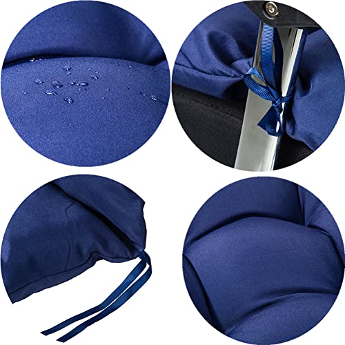 BOOMSHY Waterproof U-Shape Patio Chair Cushions Tufted Seat Cushions Replacement Seat Cushion for Rocking Chair Backyard Couch Sofa (Navy, 2)
