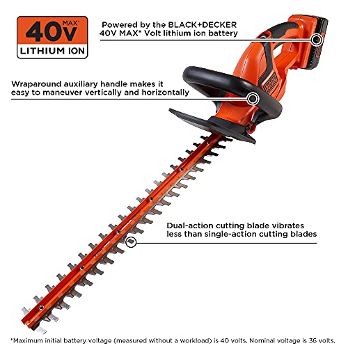 BLACK+DECKER 40V MAX Hedge Trimmer, 22IN (LHT2240C)