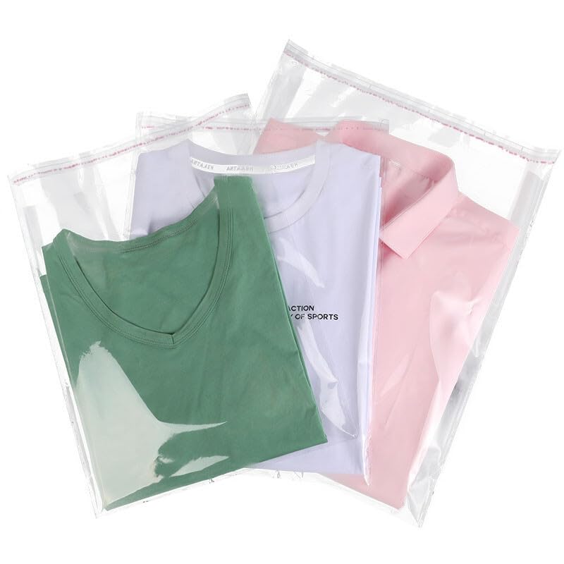 Versatile Clear Cello Bags - Perfect for Shirt Packaging and Clothing Sales - 100 Count 10x13 Inches