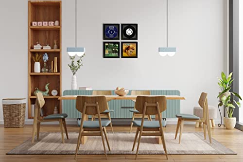 2 Pack, 45 Single 6 7/8" Vinyl Record Frame, Display 45 rpm Vinyl Record with Mat or 7" 45 rpm Vinyl Sleeve Art without mat, Wall & Tabletop Display