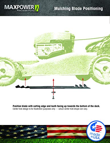 MaxPower 331376XB Commercial Mulching Mower Blade Replaces OEM no. 108-9764-03,131-4547-03, black