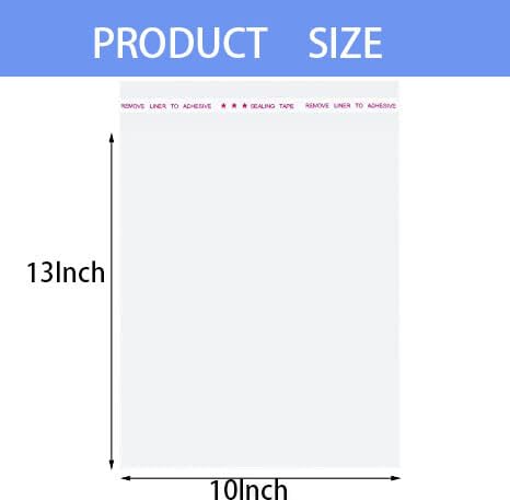Versatile Clear Cello Bags - Perfect for Shirt Packaging and Clothing Sales - 100 Count 10x13 Inches