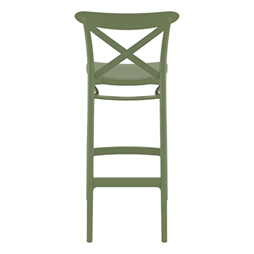 Compamia Cross Indoor Outdoor Bar Stool Olive Green (Set of 2)