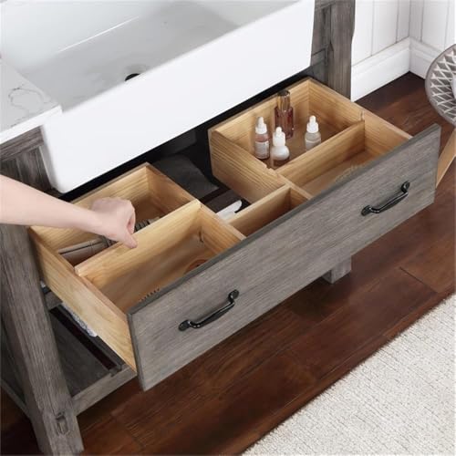 VINNOVA Villareal 36" Single Bath Vanity in Classical Gray with White Farmhouse Basin