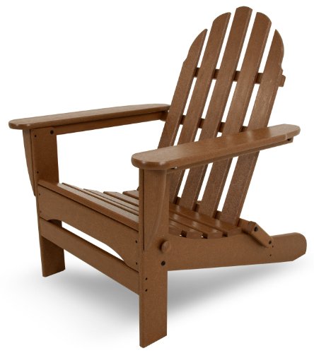POLYWOOD AD5030TE Classic Folding Adirondack Chair, Height: 35.00" - Width: 29" - Depth: 35.00", Teak